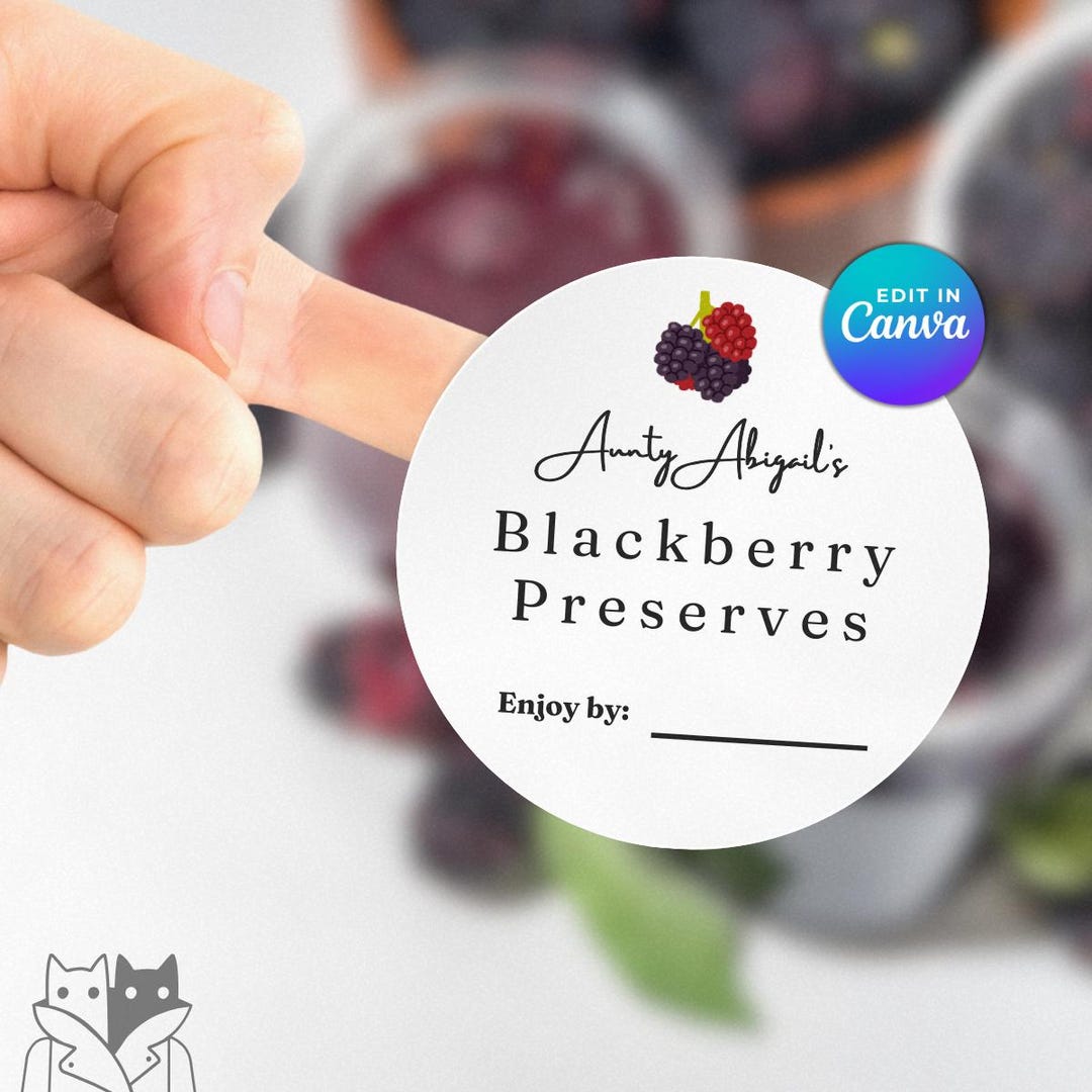 Editable 2" Circle Kerr - Ball Jar Label Template for Homemade Canning ...