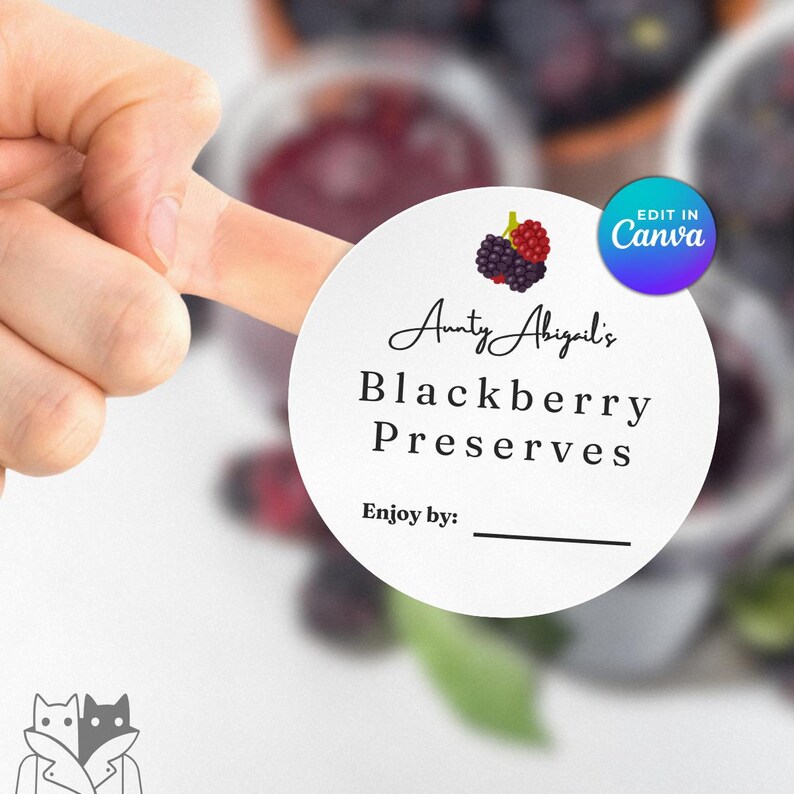 Editable 2" Circle Kerr - Ball Jar Label Template for Homemade Canning ...