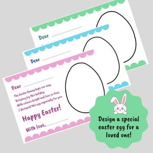 DIY Easter Egg Card Template - A4 Printable for Kids to Colour & Design ...