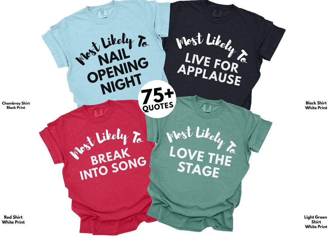 Theater Tshirt Actor Gift Dancers Performers, Drama Club Musical ...