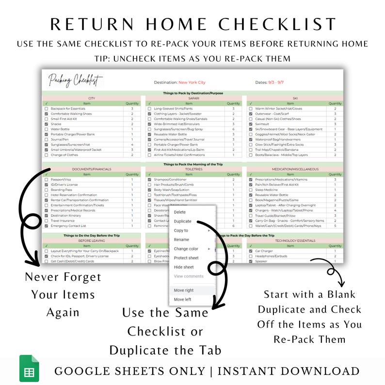 Jungle Safari Travel Packing List Planner Short City Custom Holiday ...