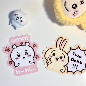 Chiikawa Usagi Sticker: "two Dolla!" Waterproof Vinyl Die-cut - Etsy