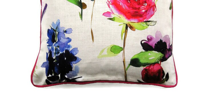 Bluebellgray red Rose Linen Cushion Cover Red - Etsy UK