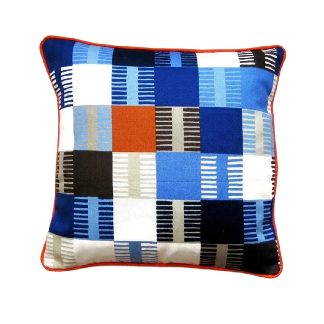 Scion Fabrics Navajo, Orange, Dark Blue, Light Blue and Gray Cotton ...