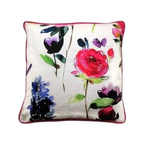 Bluebellgray "red Rose" Linen Cushion Cover, Red, Pink and Purple ...
