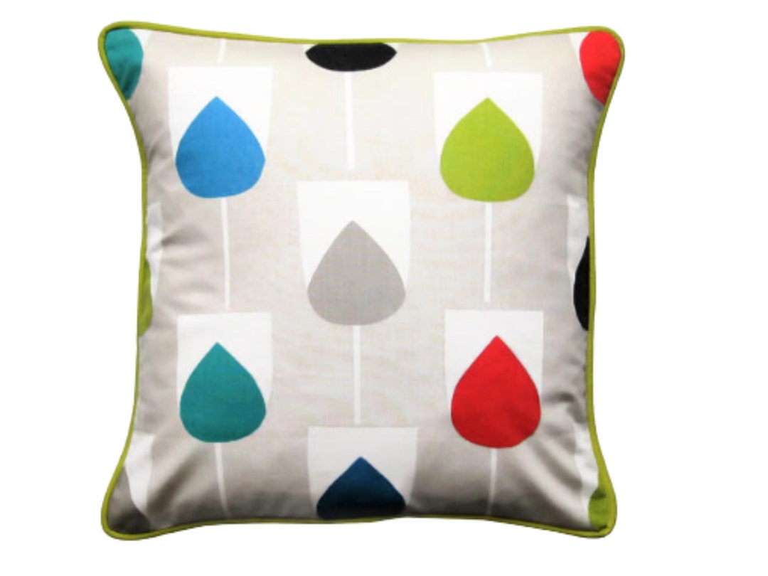 Scion Fabrics "sula" Grey, Blue, Coral Red and Citrus Green Cotton ...
