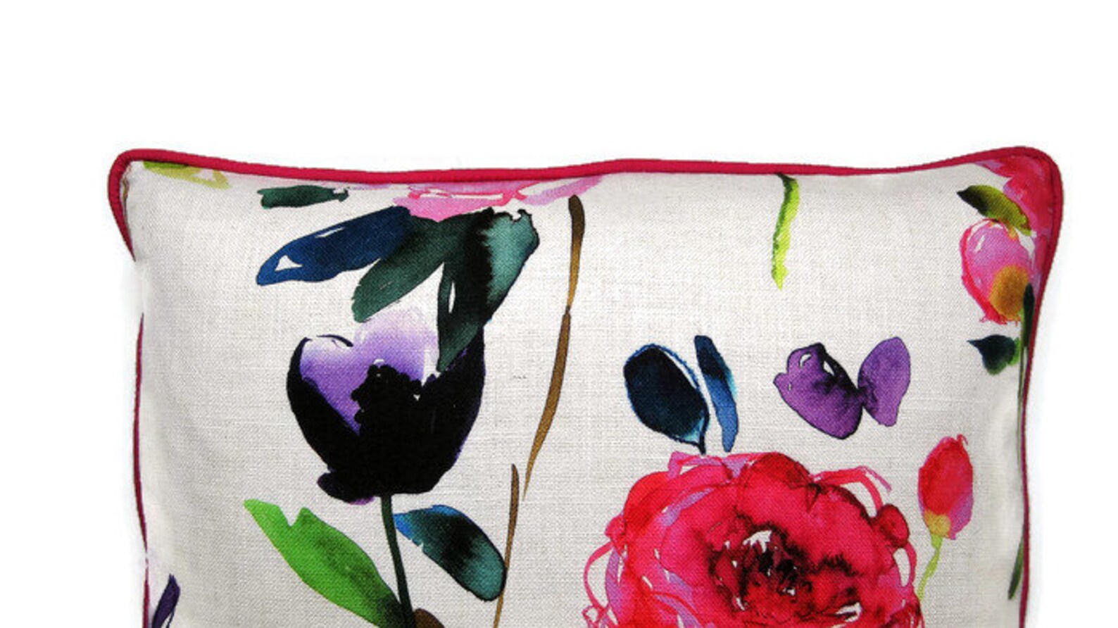 Bluebellgray red Rose Linen Cushion Cover Red - Etsy