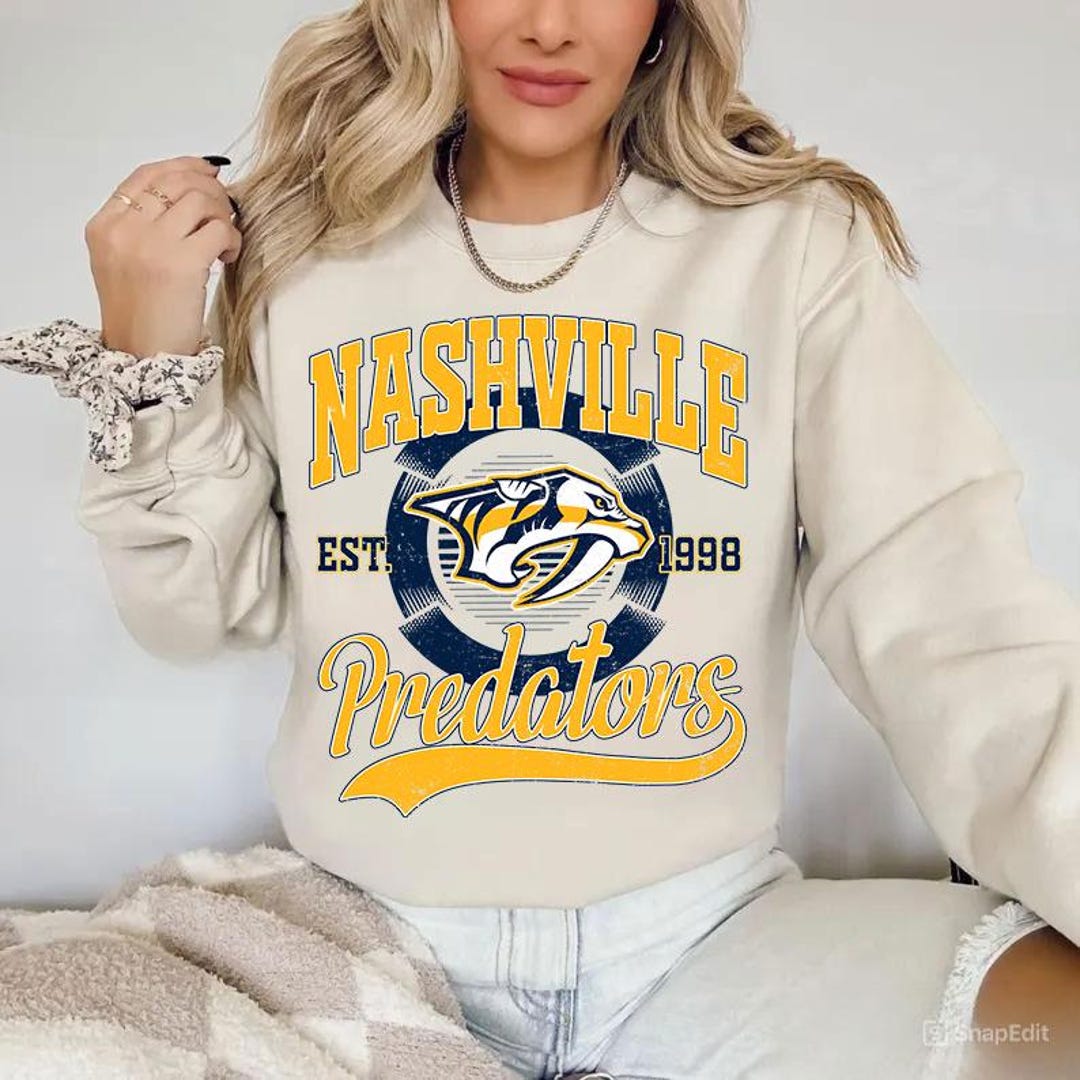 Nashville Predator Sweatshirt, Vintage Nashville Hockey Shirt ...