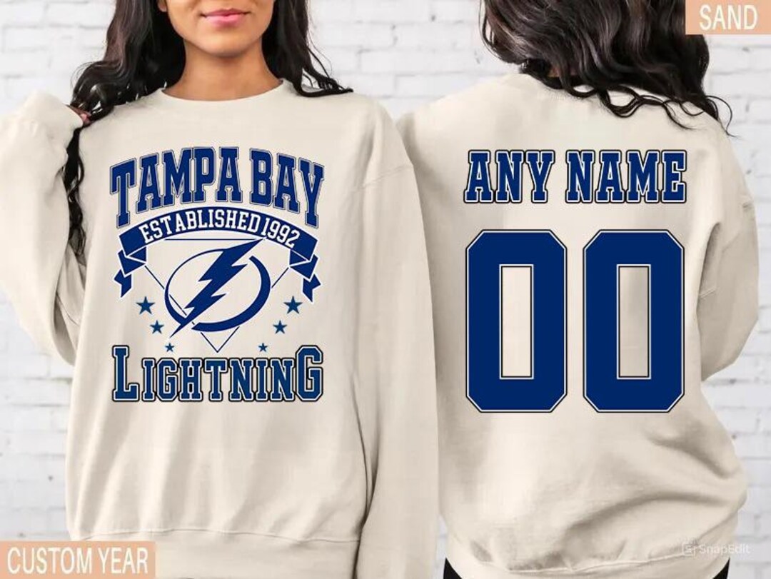 Personalized Name and Number Tampa Bay Lightning Sweatshirt, Tampa Bay ...