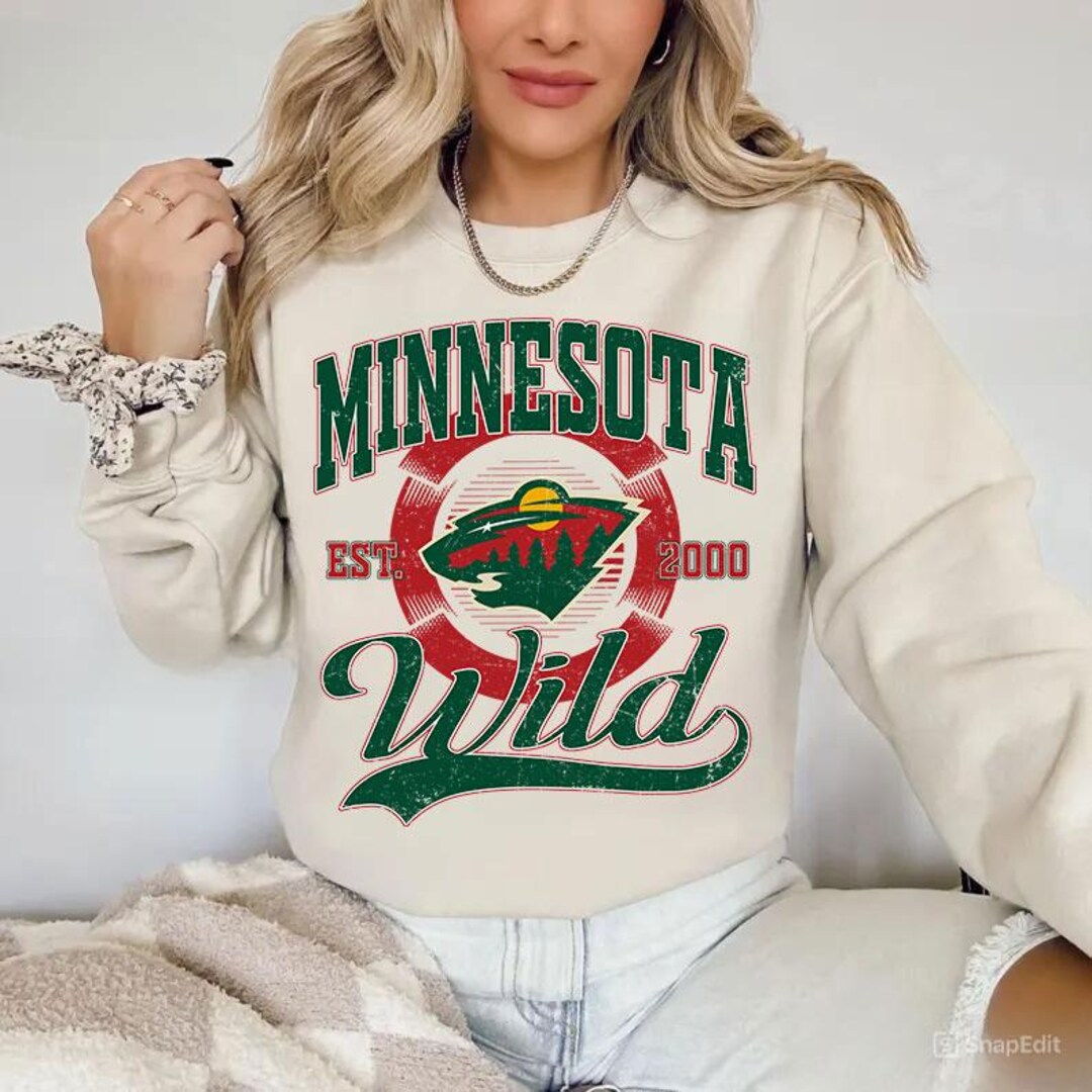 Minnesota Wild Sweatshirt, Vintage Minnesota Hockey Shirt, Minnesota ...