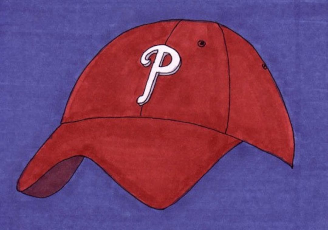 Phillies Cap (blue)-5x7 Inch Print From Original Illustration - Etsy