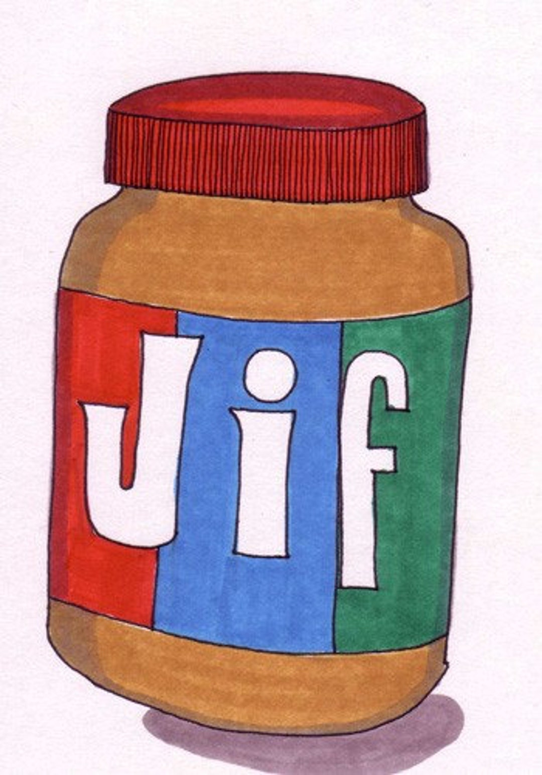 JIF Peanut Butter-5x7 Inch Print From Original Illustration - Etsy