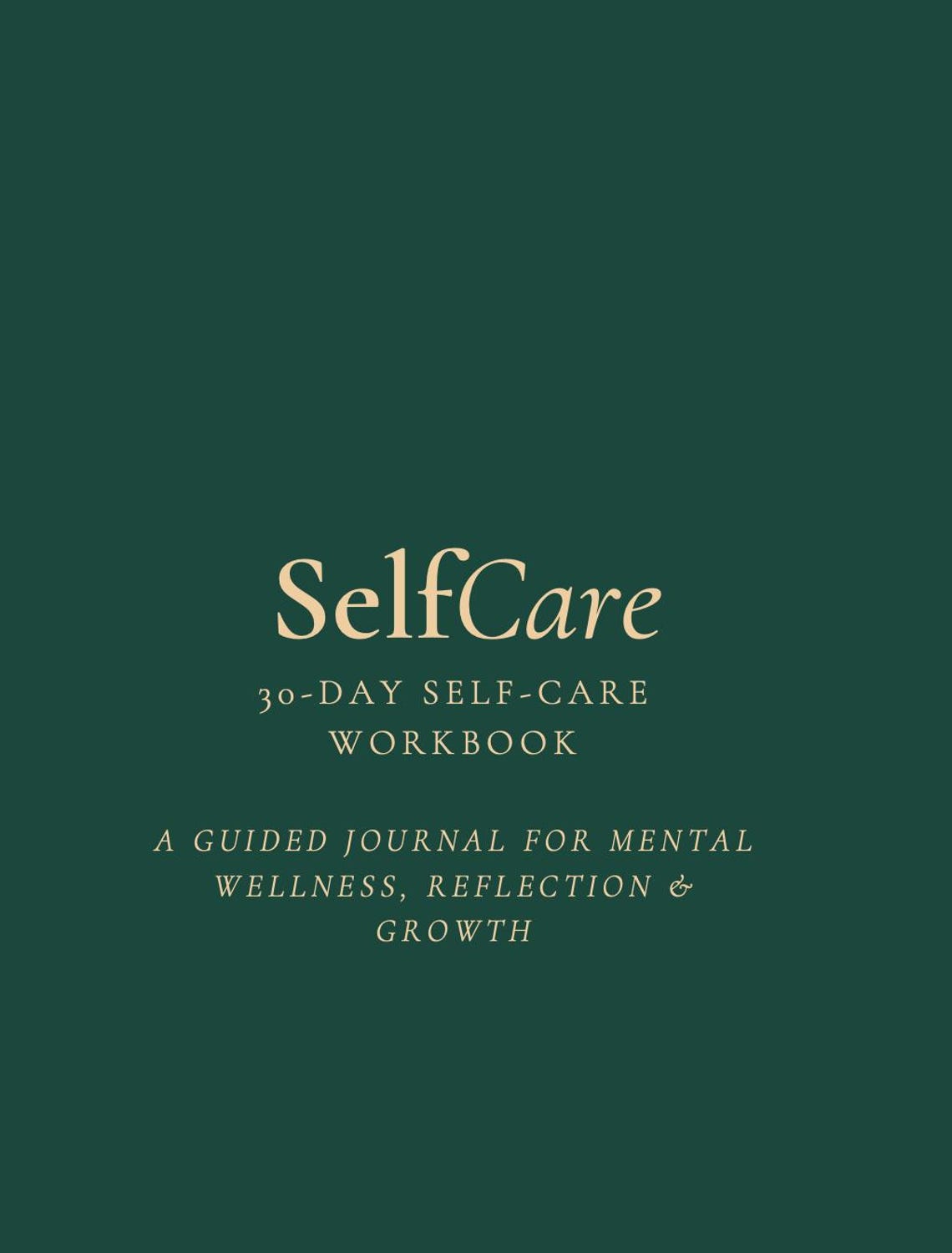 30-day Self-care Workbook, Simple Mental Health Journal, Guided Self ...