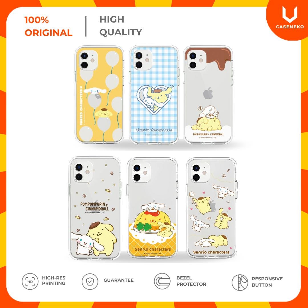 Caseneko Case Pompompurin & Cinnamoroll Sanrio Hello Kitty Cute Couple ...