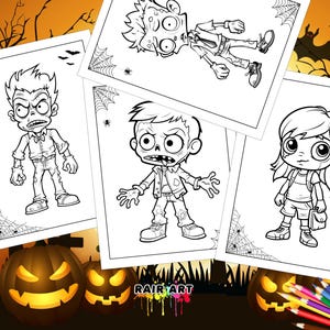 Chibi ZOMBIES Coloring Book – 41 Halloween Drawings for Kids ...