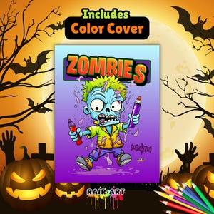 Chibi ZOMBIES Coloring Book – 41 Halloween Drawings for Kids ...