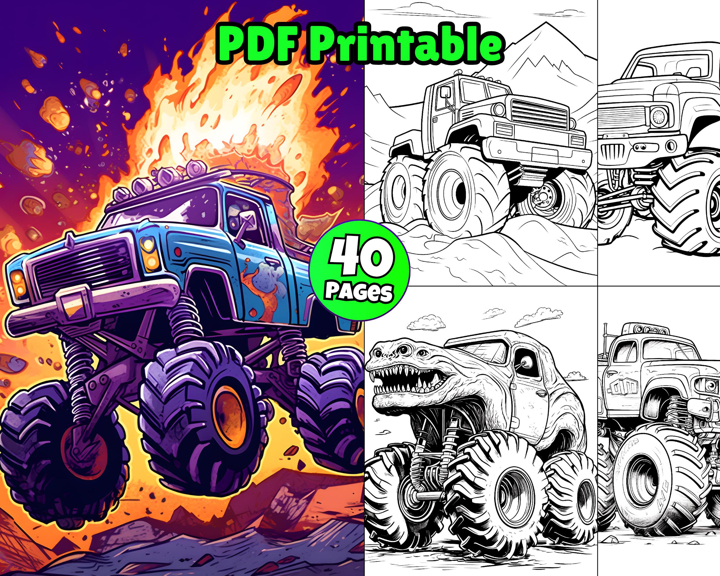 Monster Truck Coloring Pages in PDF | Monster Truck Coloring Book for ...