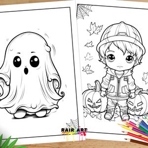 Halloween Kawaii – 45 Coloring Pages for Kids PDF | Fun Pages With ...