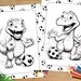 Dinosaur Coloring Book Playing Soccer | Printable PDF for Kids Ages 4-8 ...