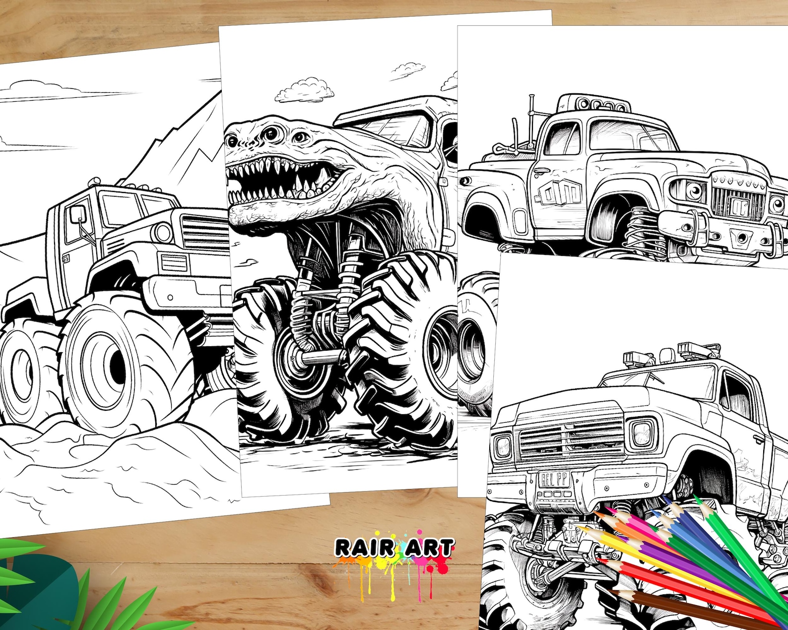 Monster Truck Coloring Pages in PDF | Monster Truck Coloring Book for ...