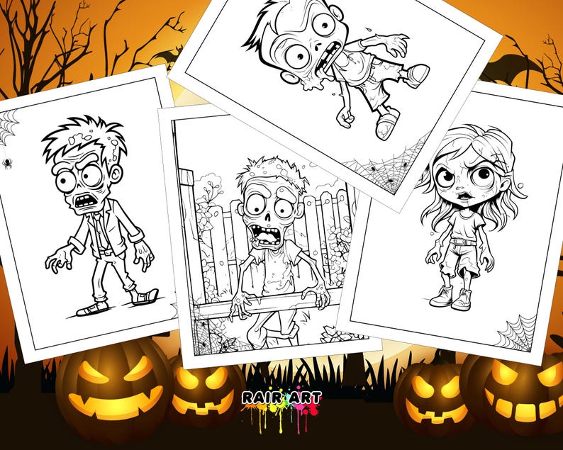 Chibi ZOMBIES Coloring Book – 41 Halloween Drawings for Kids ...