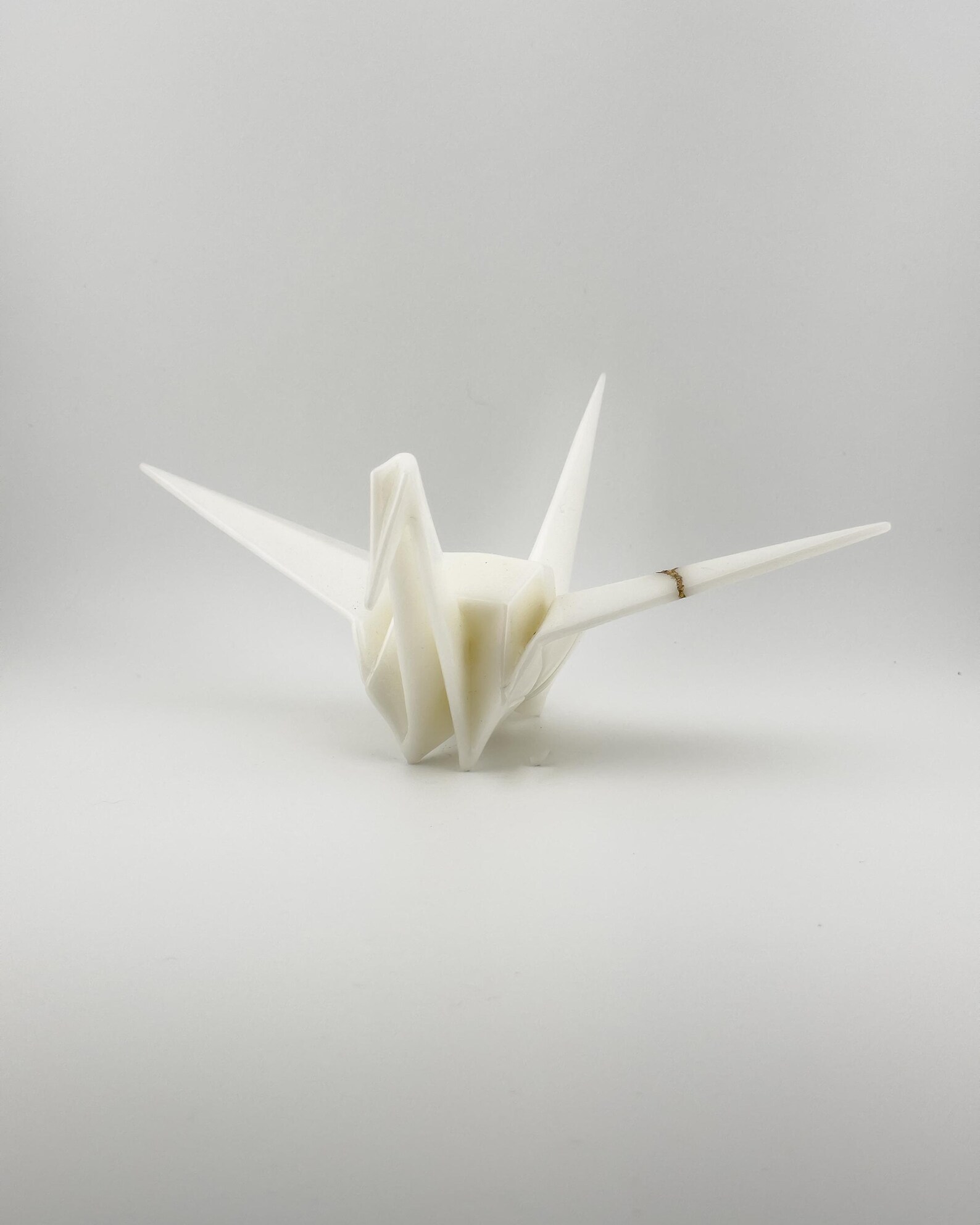 Kintsugi Origami Crane: Handmade Resin Ivory Sculpture - Etsy