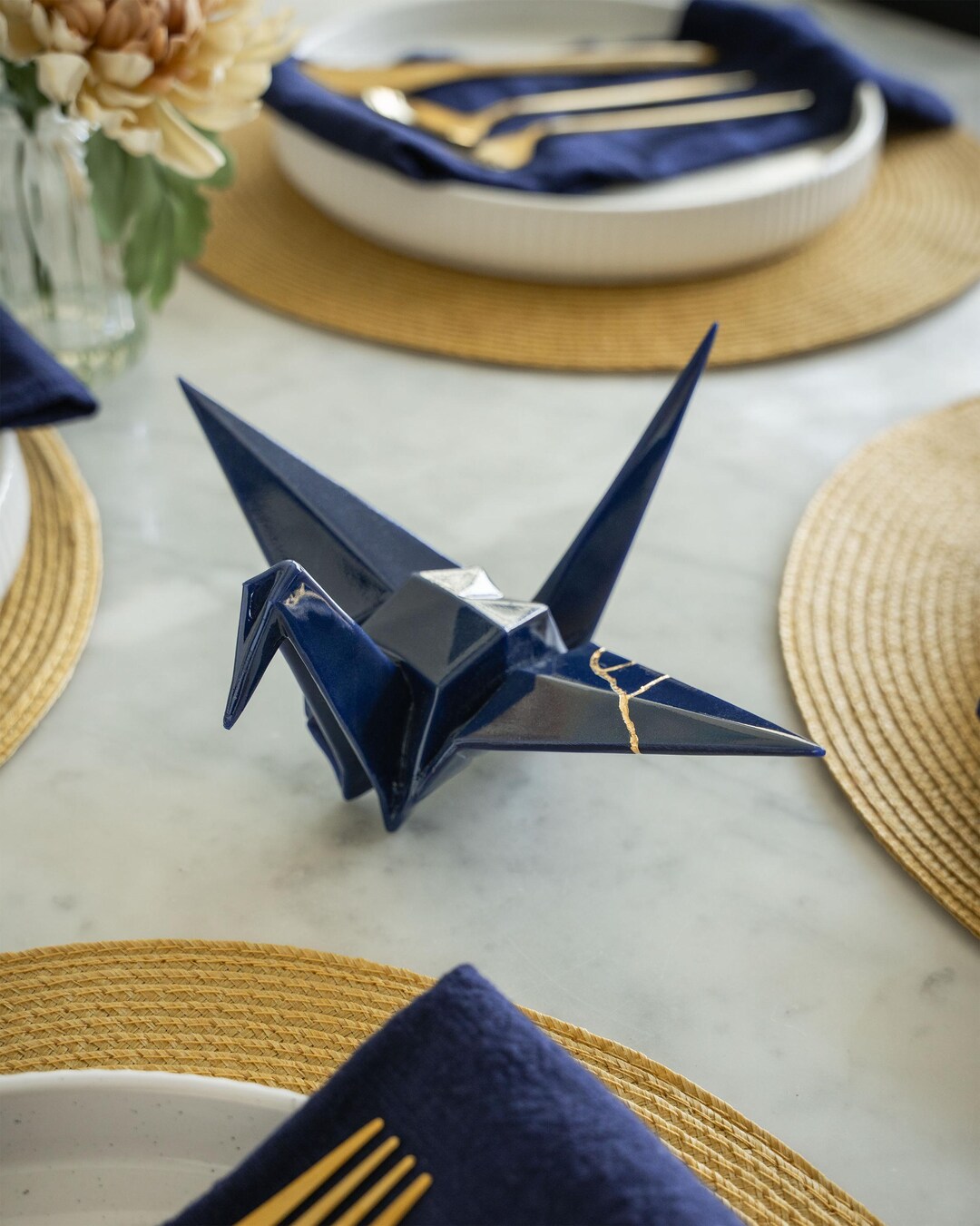 Handmade Kintsugi Resin Origami Crane: Symbol of Healing - Etsy