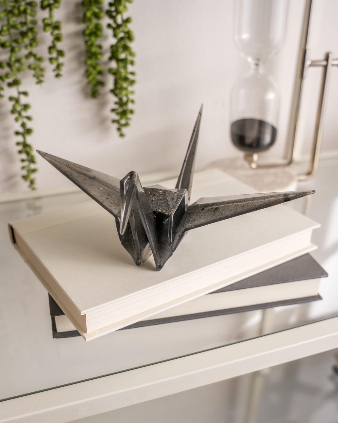 Ash | Japanese Origami Crane | Handmade Resin Statue - Etsy