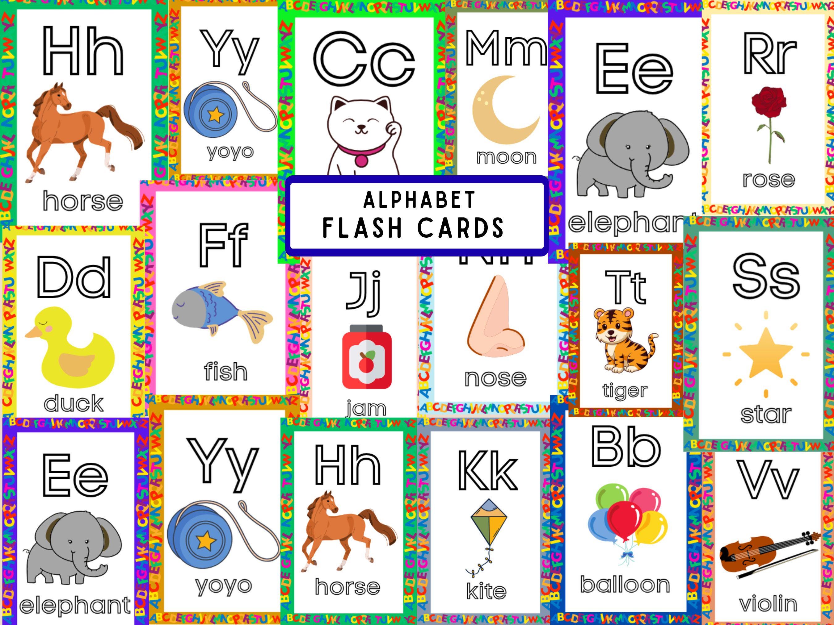 Alphabet Flash Cards: Montessori ABC Learning Game (PDF Download 2.3x3 ...
