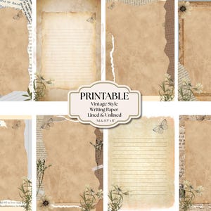 Vintage Writing Paper: A4 Lined & Blank Printable Sheets (PDF Download ...