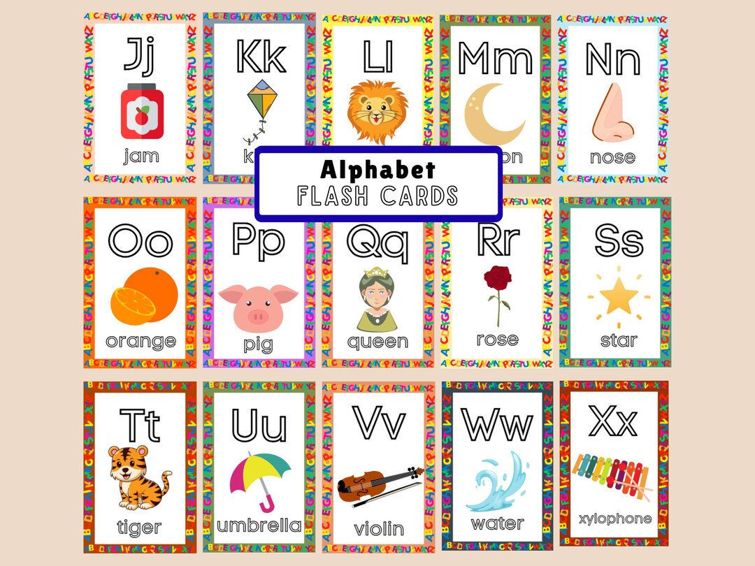 Alphabet Flash Cards: Montessori ABC Learning Game (PDF Download 2.3x3 ...