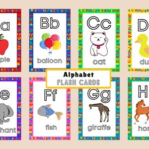 Alphabet Flash Cards: Montessori ABC Learning Game (PDF Download 2.3x3 ...