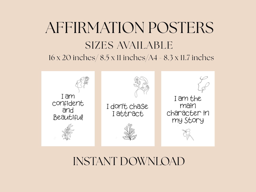 Affirmation Poster, Affirmation Printable, Digital Download, Quote ...