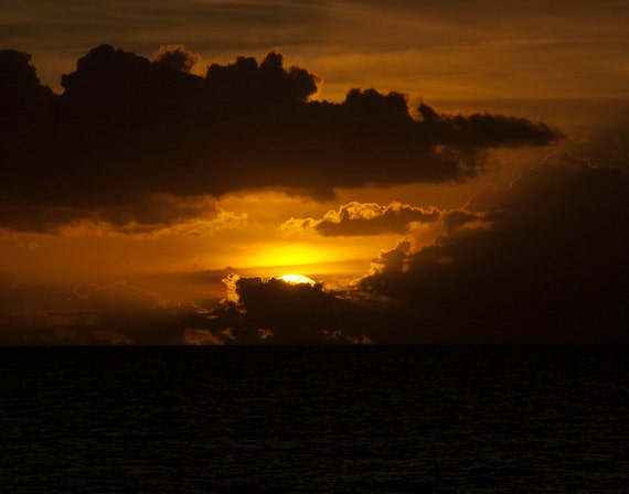 Dusk and Summer : Beach Photography Sunset Maui Hawaii Gold | Etsy