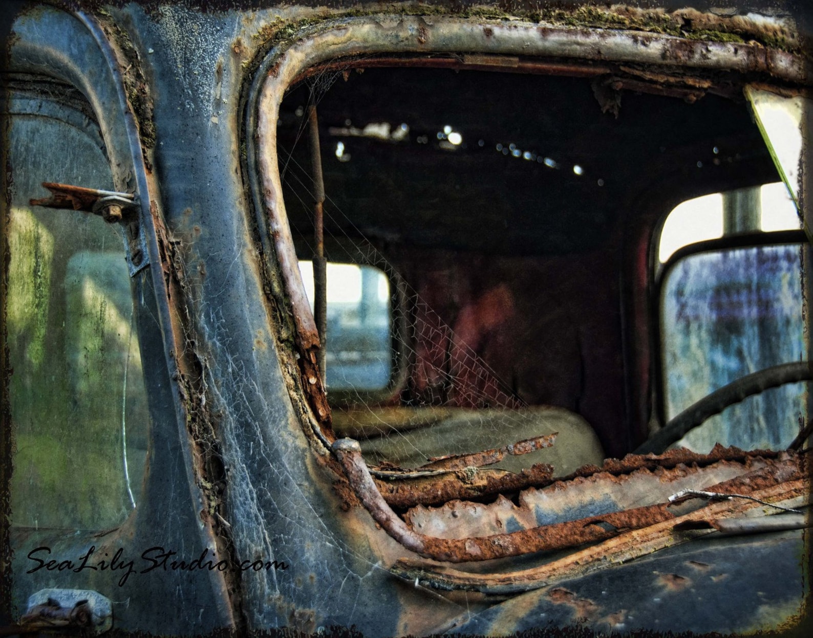 Cracked Rearview : Old Truck Photography Relic Abandoned Truck Photo ...