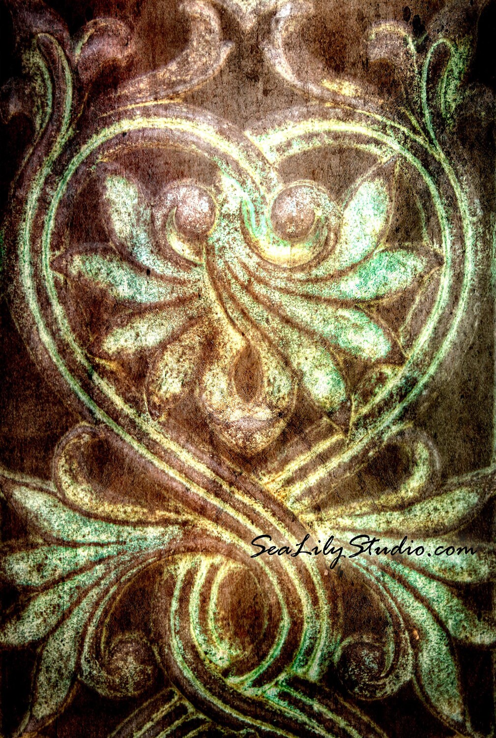 Love : Gothic Scroll Photo Art Nouveau Metal Sculpture Cemetery ...