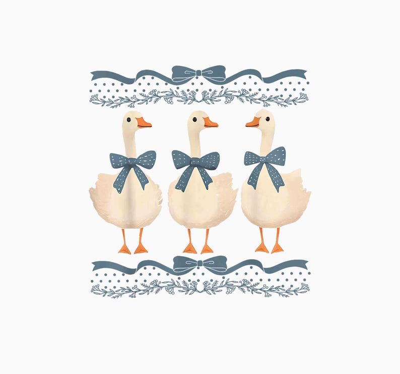 Mama Goose With Baby Geese Vintage Blue Ribbon Goose Lover Png - Etsy