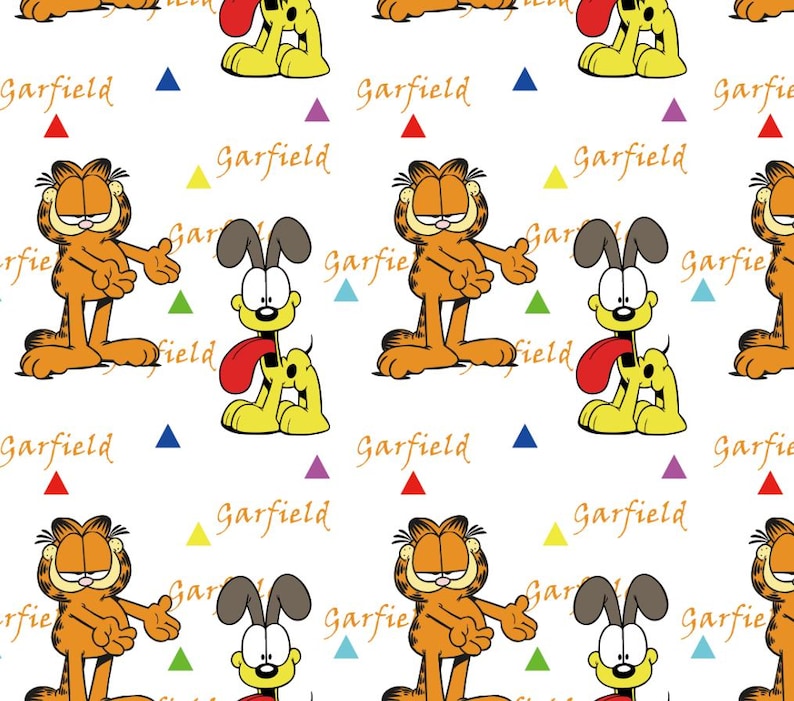 Cute Garfield Cat With Dog Pattern Cats Cartoon Garfield Pattern Cotton ...