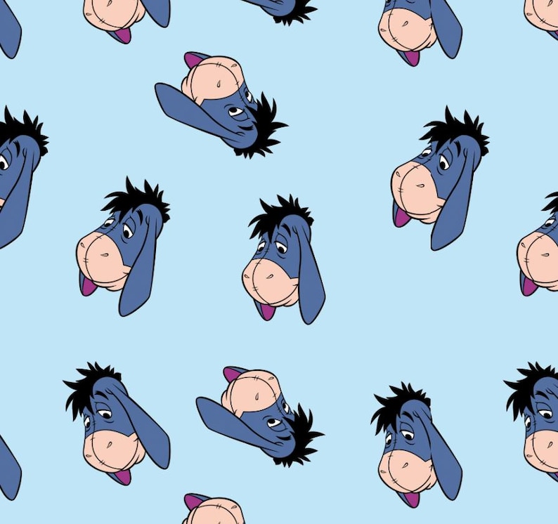 Cute Donkey Pattern Pure Cotton Fabric Donkey Cartoon Pattern Cotton ...
