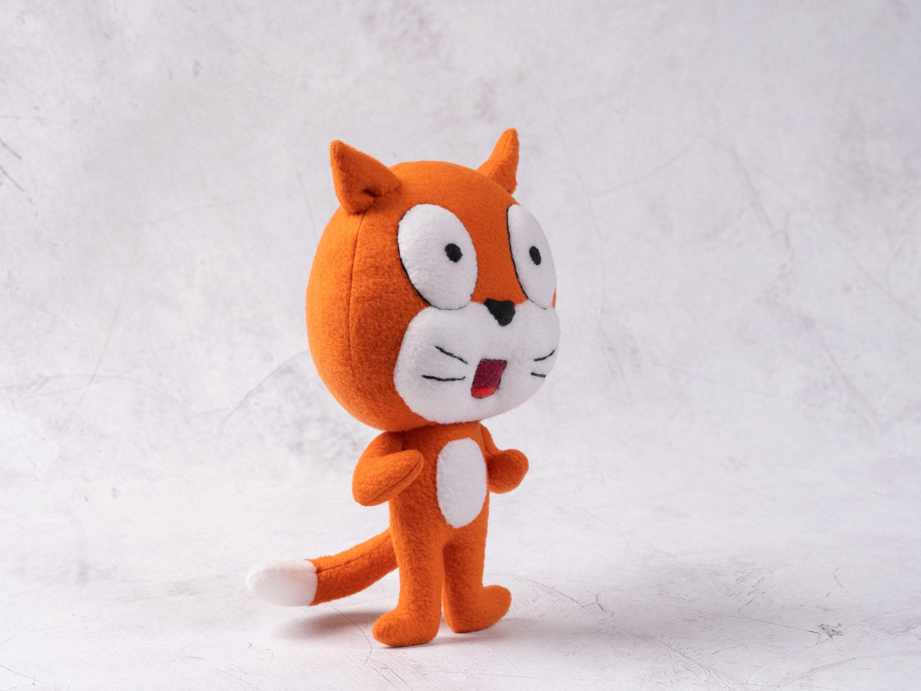 Scratch Cat Plush – Handmade Soft Toy Inspired by Scratch Mascot, Gift ...