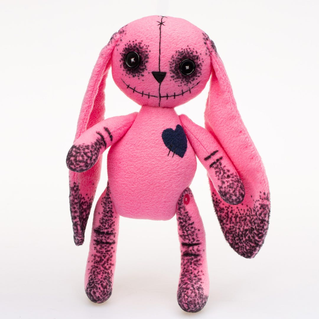 Creepy Bunny Plush - Handmade Bunny Soft Toy, Bunny Stuffed Animal ...