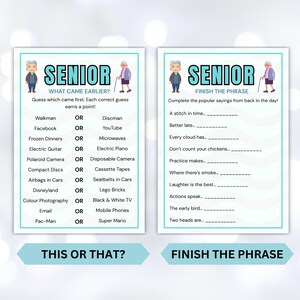 Senior Games Bundle Printable, Fun Brain Games for Seniors, Memory Dice ...