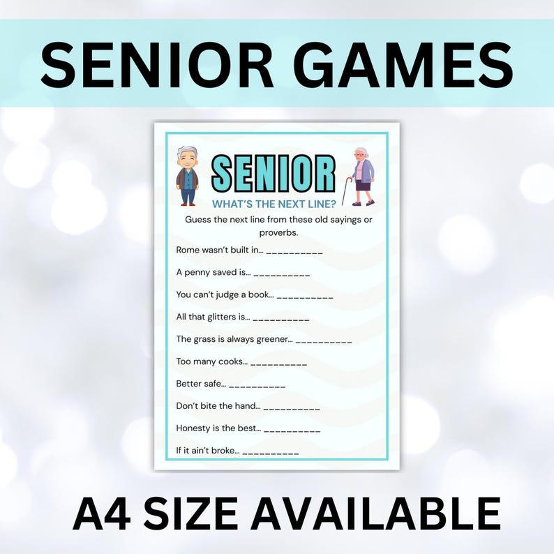 Senior Games Bundle Printable, Fun Brain Games for Seniors, Memory Dice ...