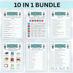 Senior Games Bundle Printable, Fun Brain Games for Seniors, Memory Dice ...