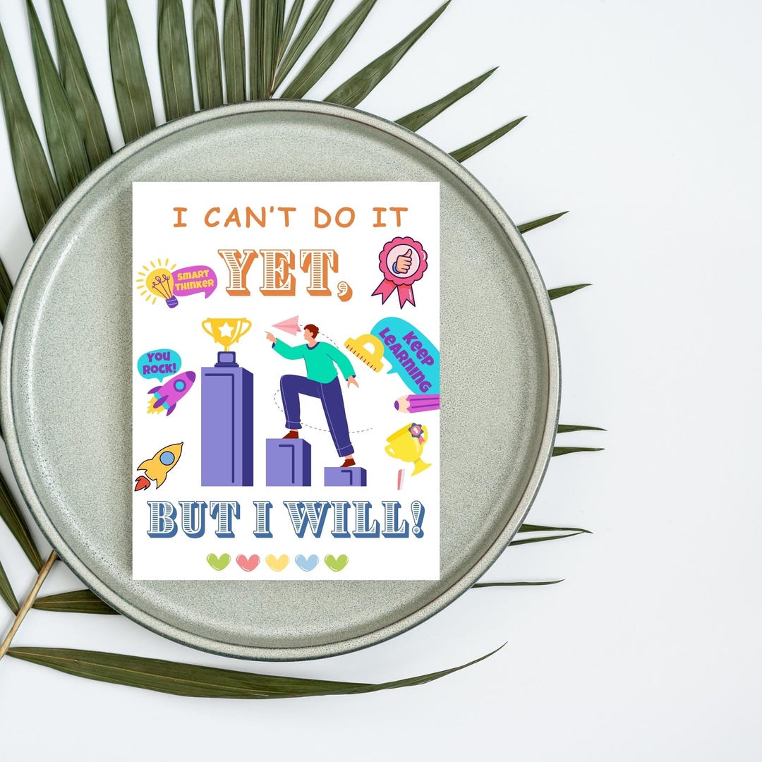 Growth Mindset Classroom Poster, Motivational School Print, Elementary ...