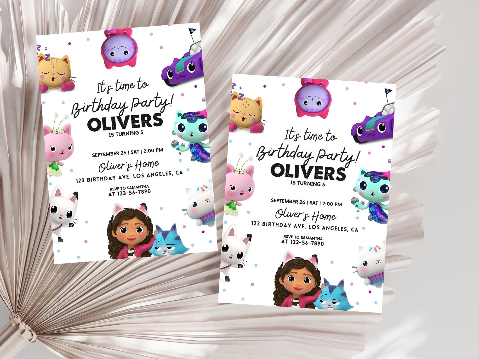 Gabbys Dollhouse Birthday Invitation | Editable Gabby's Kids Birthday ...