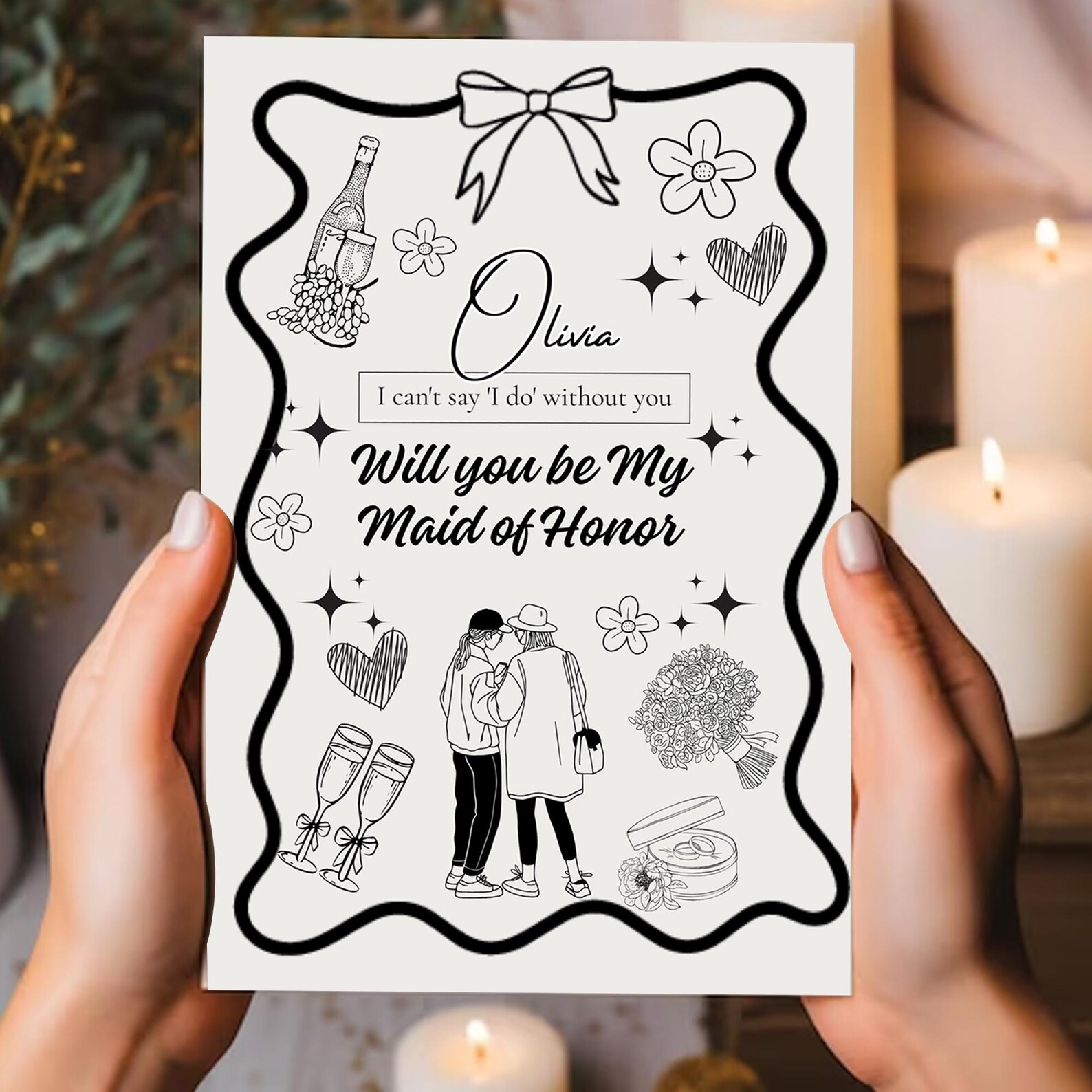 Customizable Bridesmaid Proposal Card: Printable Bridal Party Invite ...