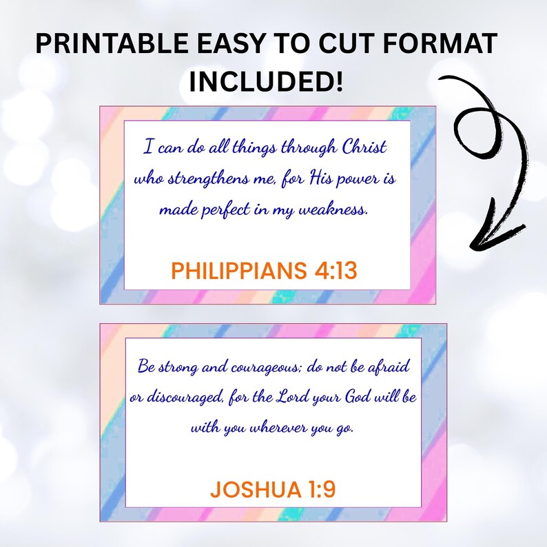 Printable Bible Verse Cards, Encouragement Cards, Christian Affirmation ...