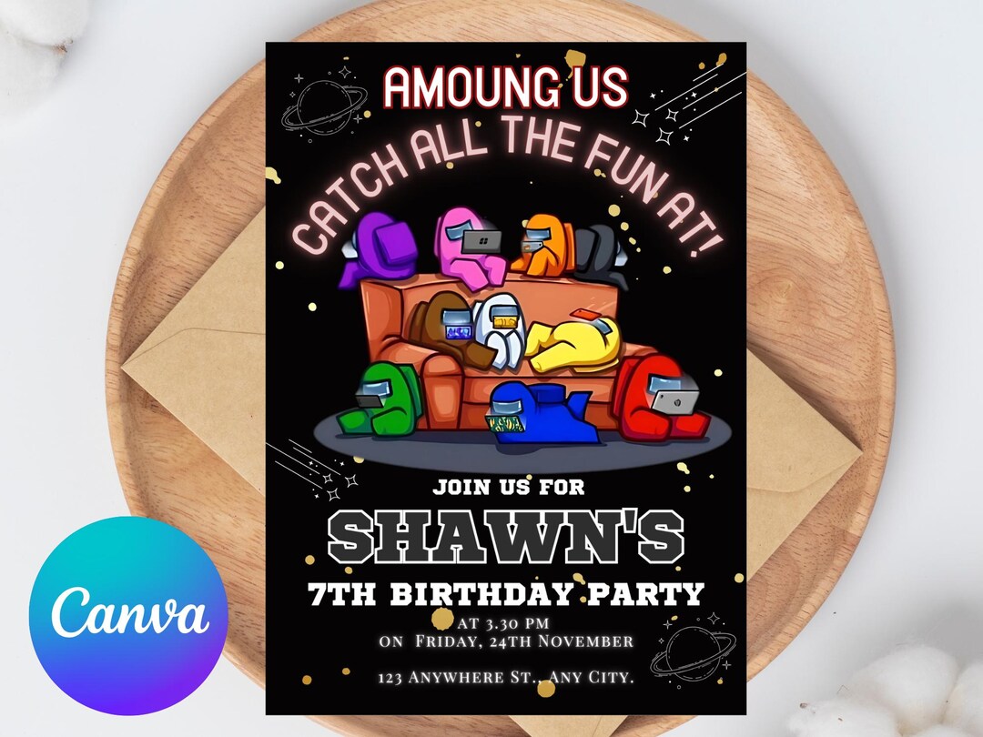 Among Us Invitation Birthday Invitation | Kids Birthday Invitation ...