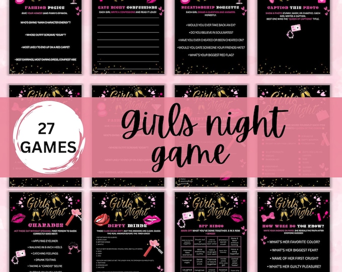 Printable Ladies Night Games Bundle Girl Night Games Adult Ladies Party ...